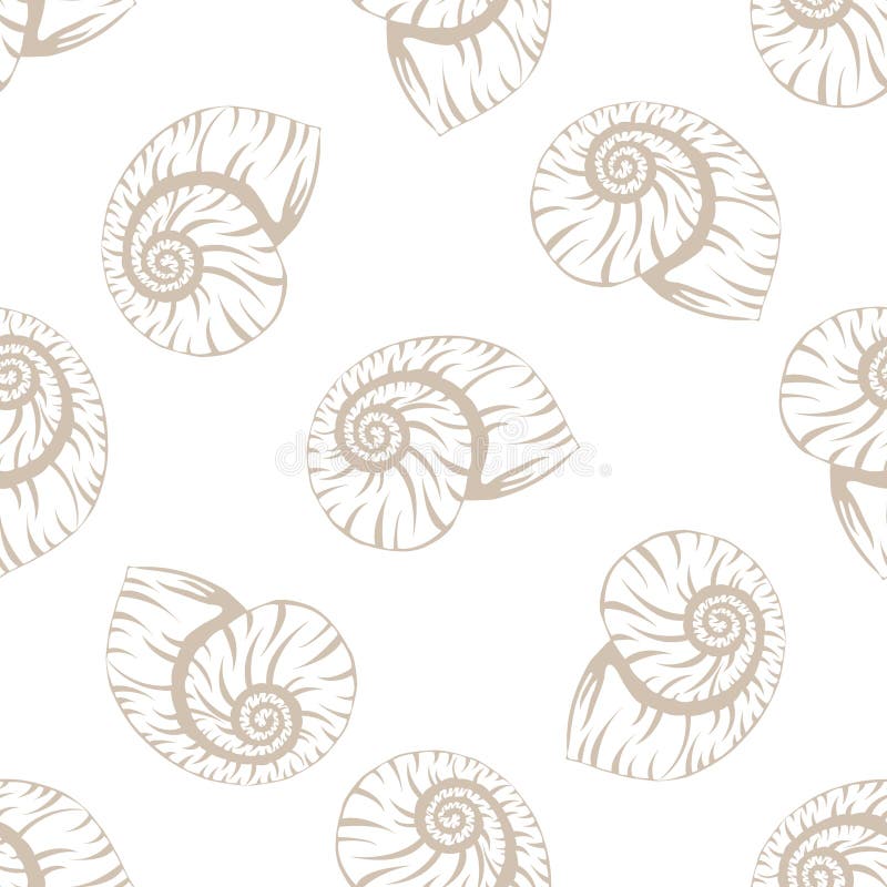 Seamless Pattern with Shells. Stock Vector - Illustration of conch ...