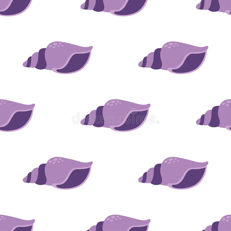 Seamless Pattern with Shells in Cartoon Style Stock Vector ...