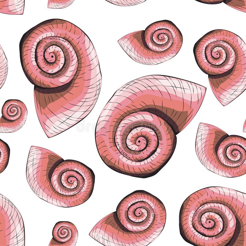 Seamless Pattern of Shells of Different Colors Stock Vector ...