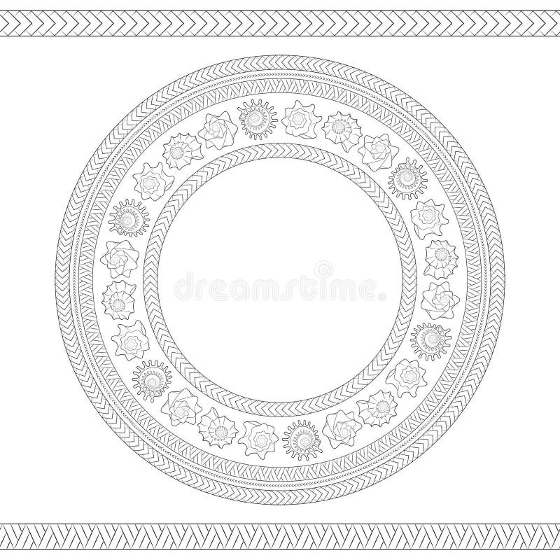 Seamless Pattern with Shells and Polynesian Patterns. Vector ...