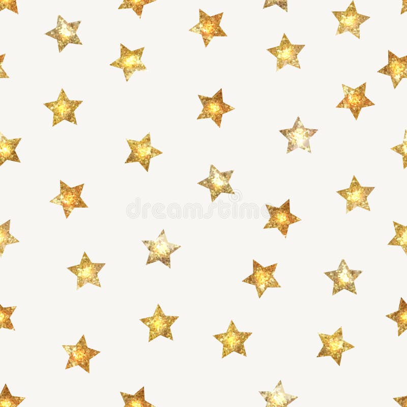 Seamless Pattern with Shining Golden Stars. Vector Stock Vector ...