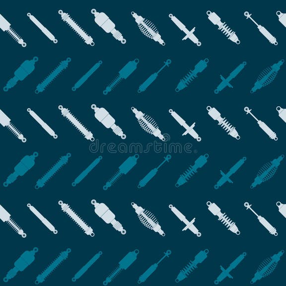 Seamless Pattern with Shock Absorber Stock Vector - Illustration of ...