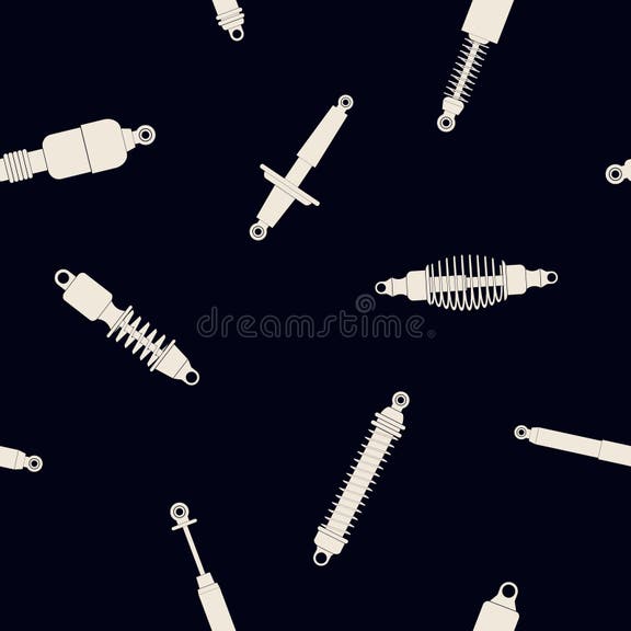 Seamless Pattern with Shock Absorber Stock Vector - Illustration of ...