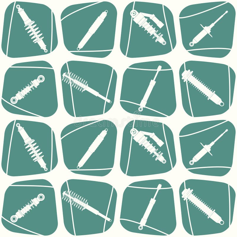 Seamless Pattern with Shock Absorber Stock Vector - Illustration of ...