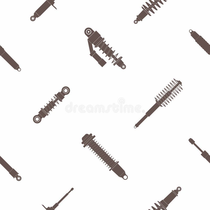 Seamless Pattern with Shock Absorber Stock Vector - Illustration of ...