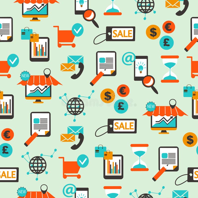 Seamless Pattern with Shopping Equipment. Stock Illustration ...