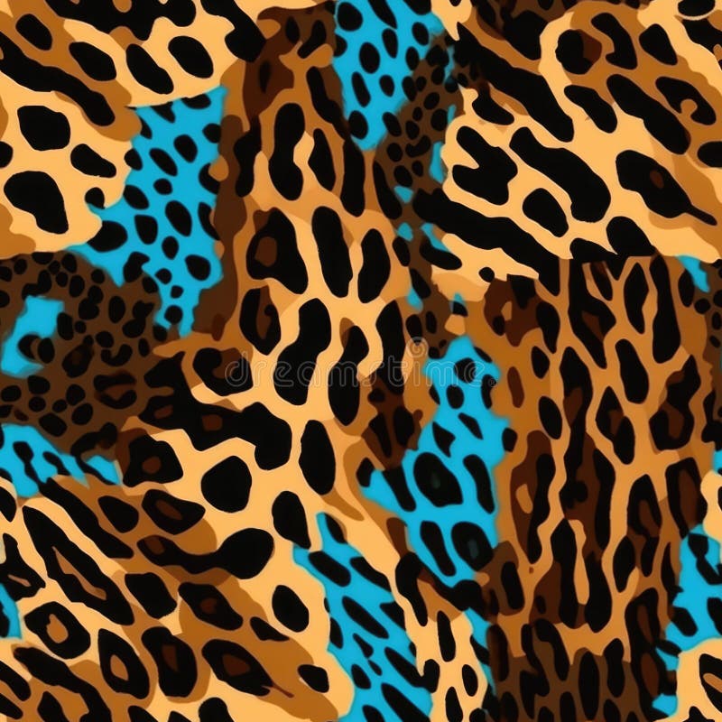 This Seamless Pattern Showcases a Classic Leopard Print with Bold Black ...