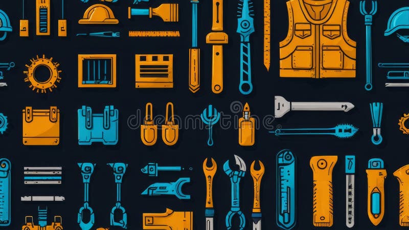 Colorful Construction Tools Equipment Seamless Pattern Stock Photos - Free & Royalty-Free Stock ...