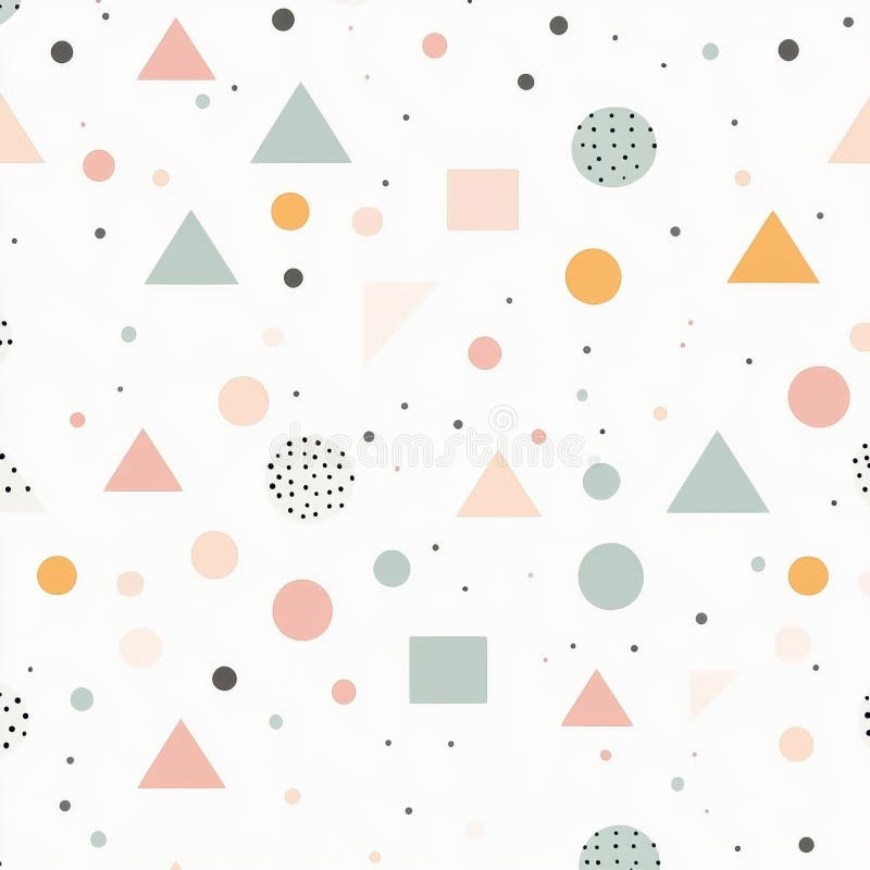 Seamless Baby Pattern with Geometric Shapes in Soft Pastel Colors for ...