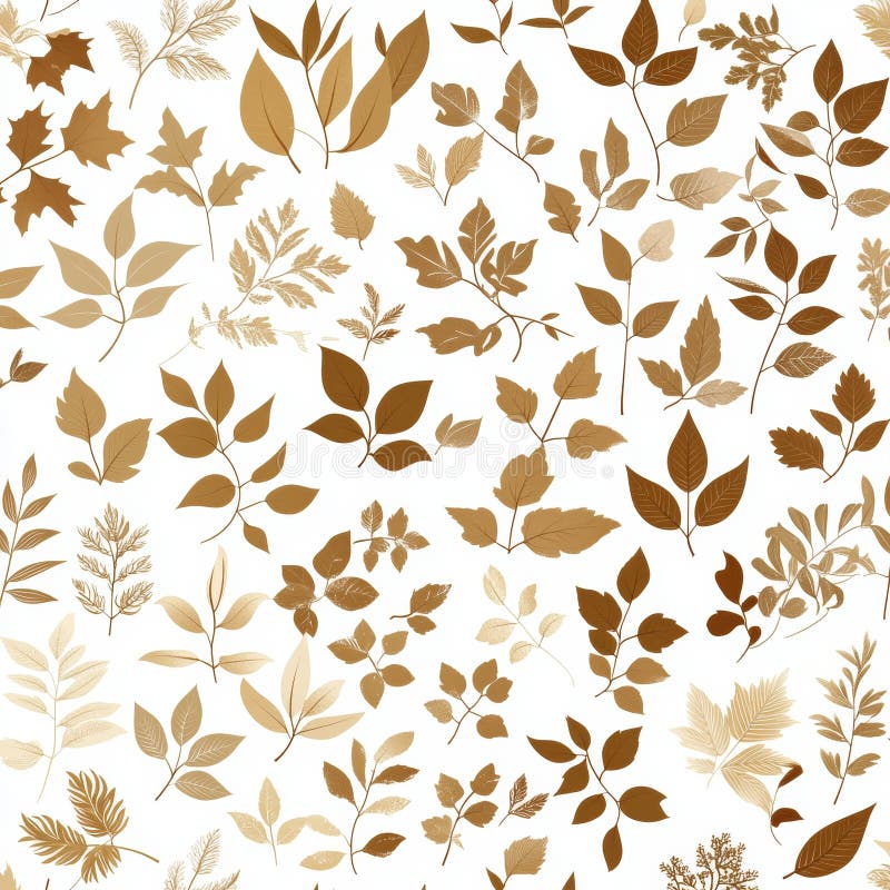 A Seamless Pattern Showcasing Elegant Leaves in Multiple Hues Forms a ...