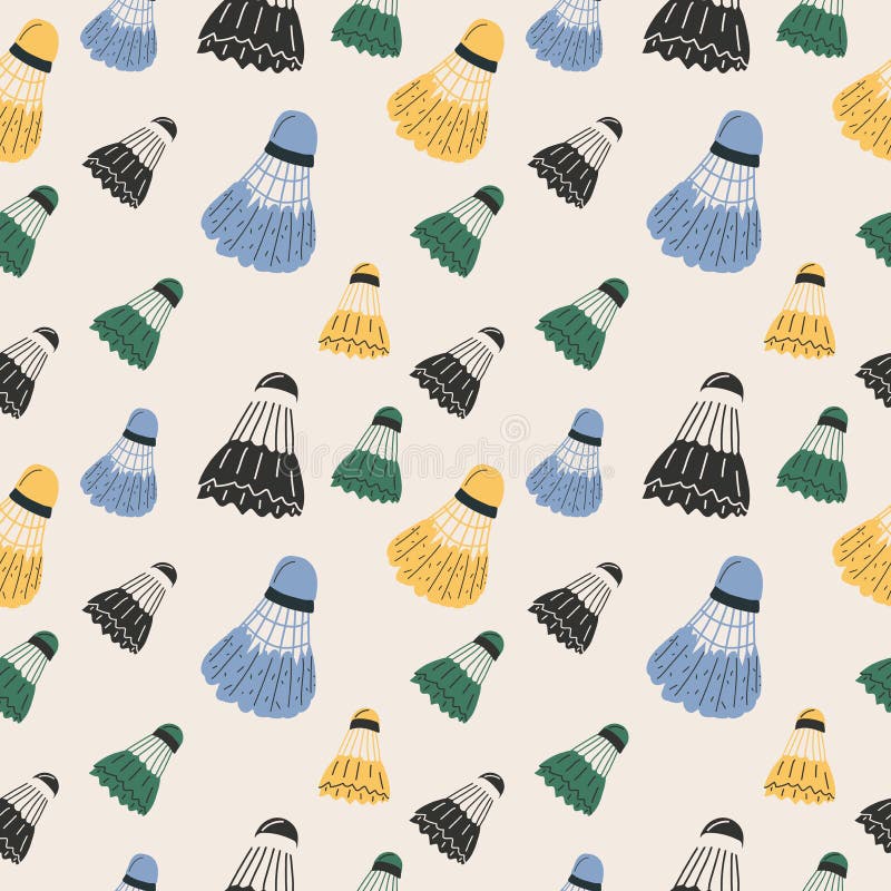 Seamless Pattern with Shuttlecocks . Equipments for Badminton Game ...