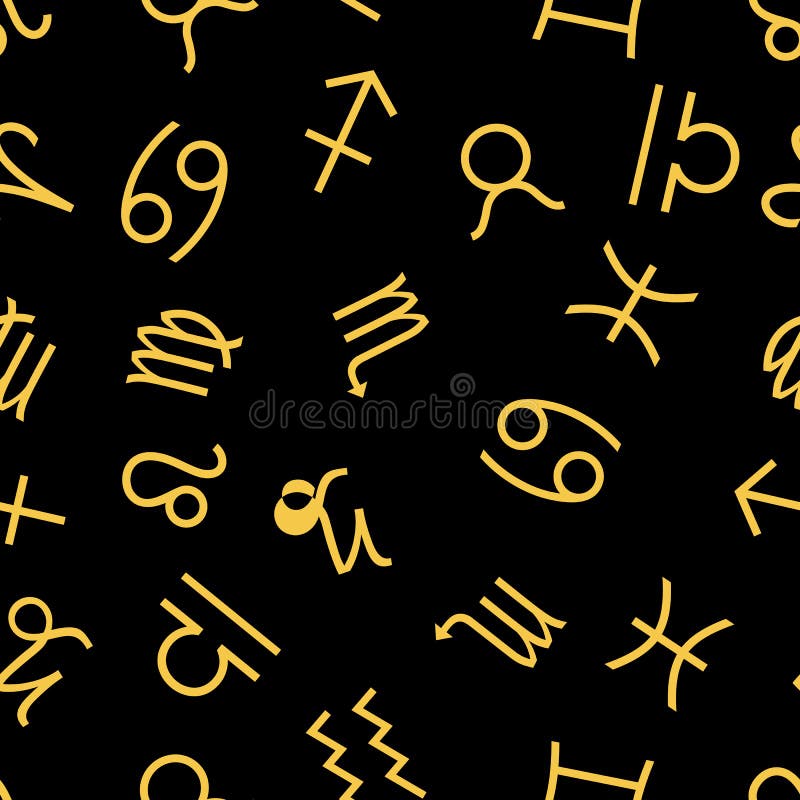 Seamless Pattern Signs of the Zodiac. Vector Endless Backdrop Stock ...