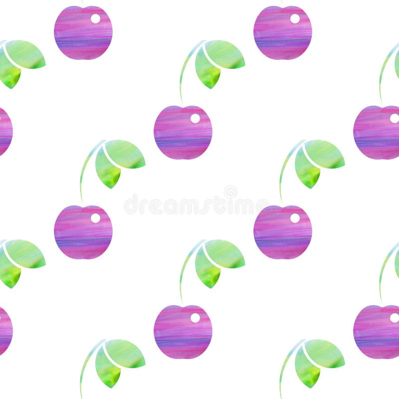 Seamless Pattern with Silhouettes of Cherry Stock Vector - Illustration ...
