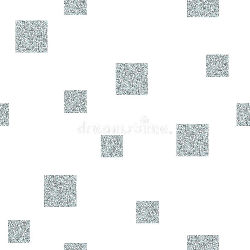 Seamless Pattern with Silver Squares on White Background. Vector Stock ...
