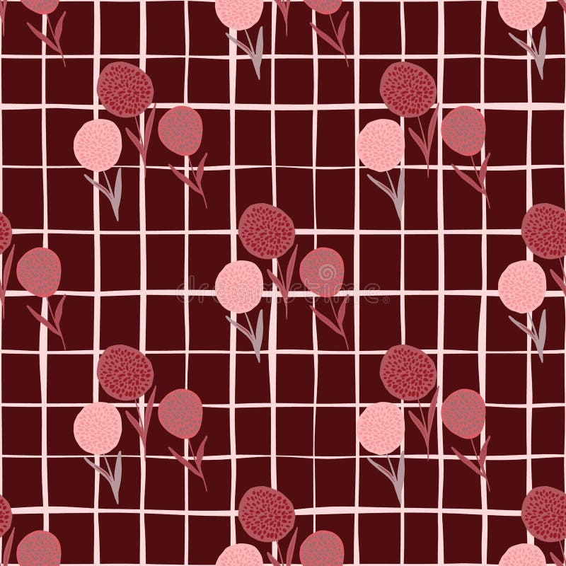 Seamless Pattern with Simple Abstract Dandelion Elements in Pink Tones ...