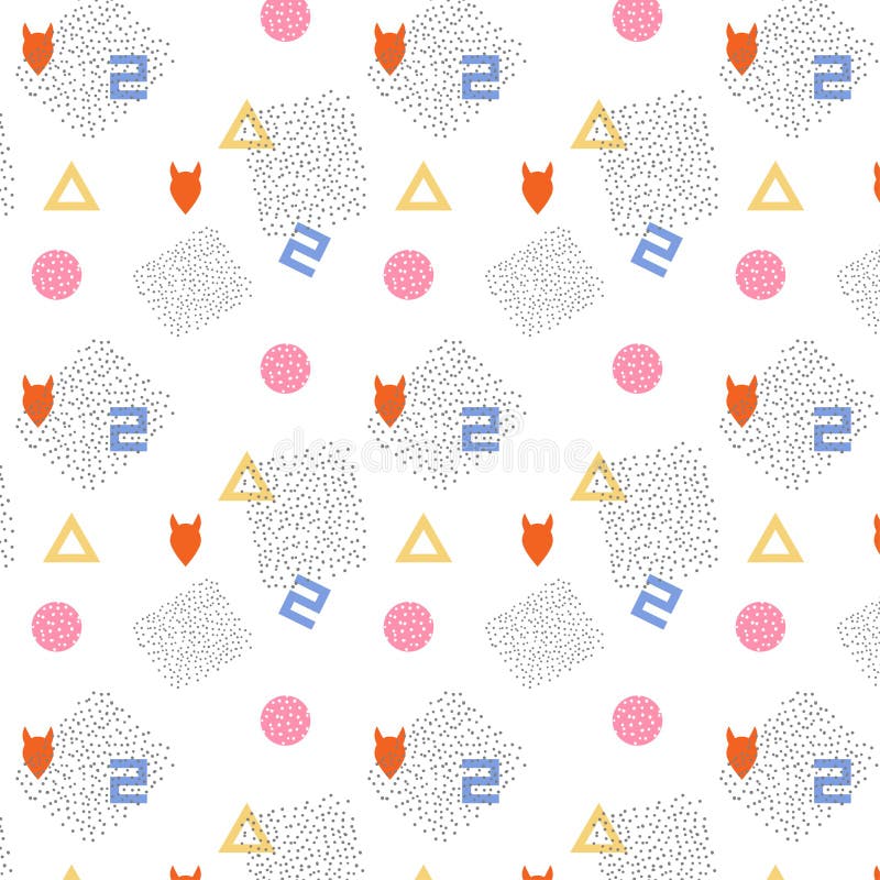 Seamless Pattern of Simple Colored Geometric Elements Stock Vector ...