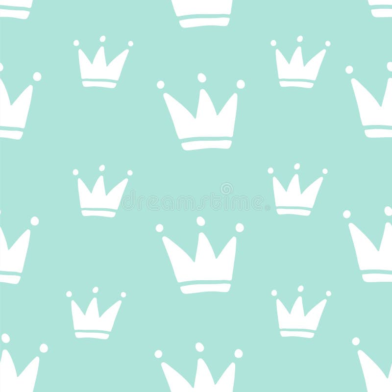 Seamless Pattern of Simple Crown Stock Vector - Illustration of pink ...