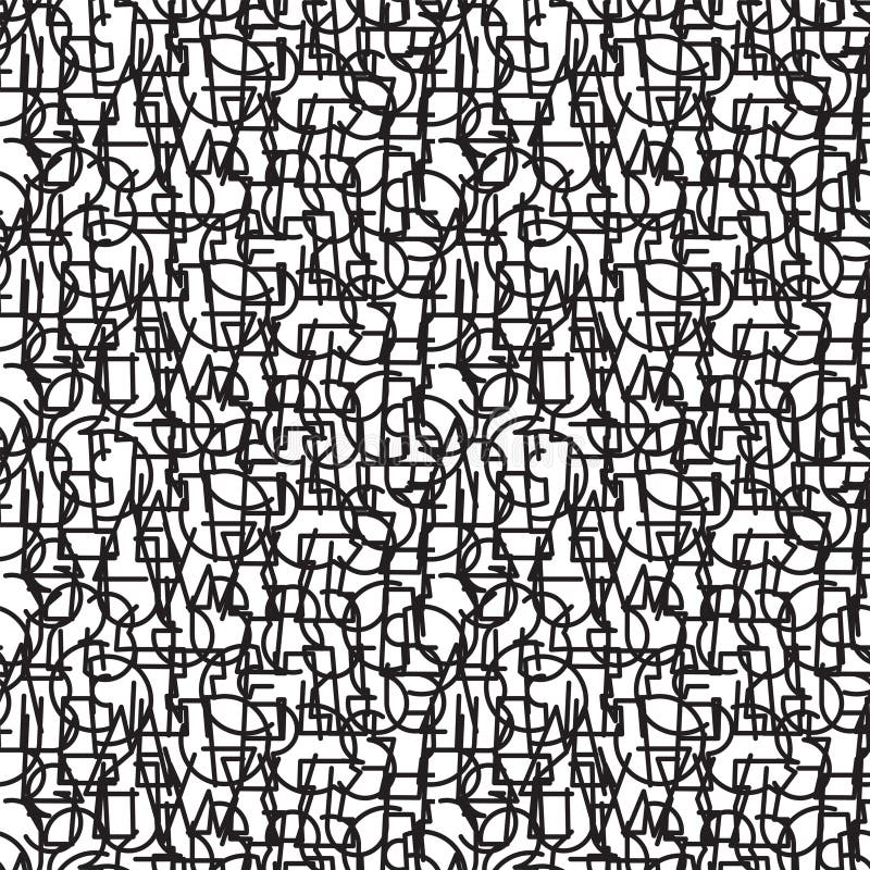 Seamless Pattern of Simple Font Stock Illustration - Illustration of ...