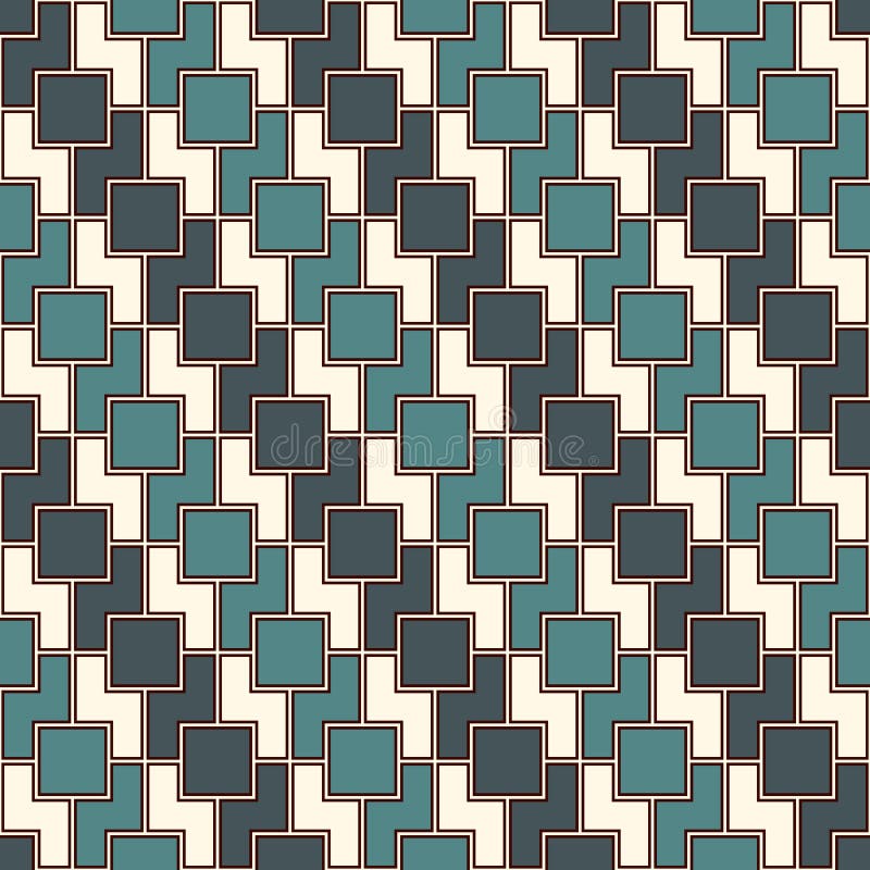 Seamless Pattern with Simple Geometric Ornament. Repeated Square ...