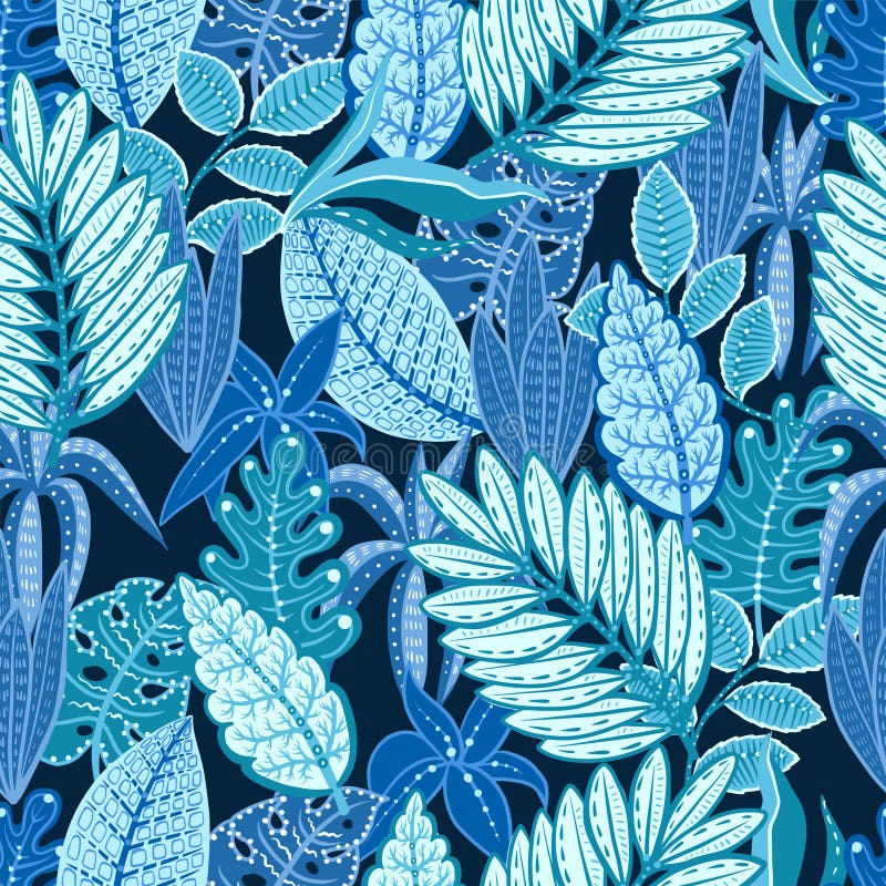 Seamless Pattern with Simple Ornamental Leaves. Vector. Stock Vector ...