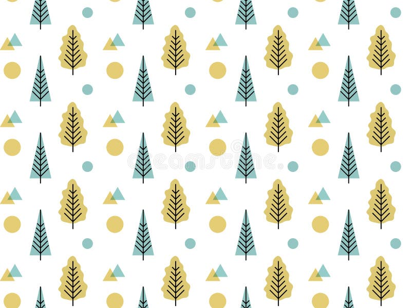 Seamless Pattern of Simple Scandinavian Trees Stock Vector ...