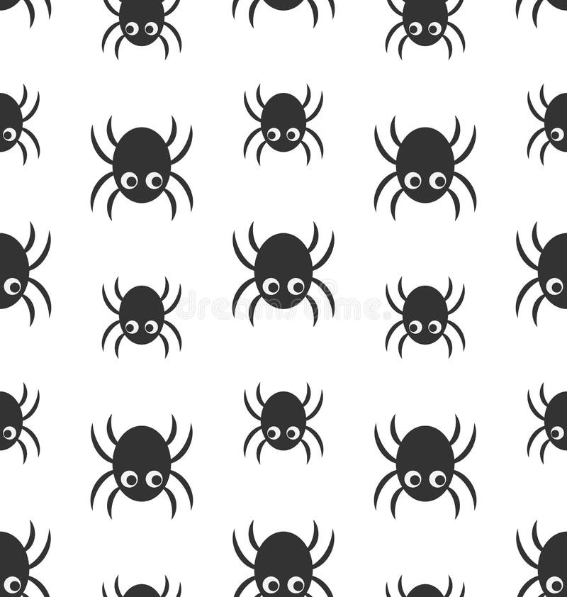 Seamless Pattern with Simple Spiders Stock Vector - Illustration of ...