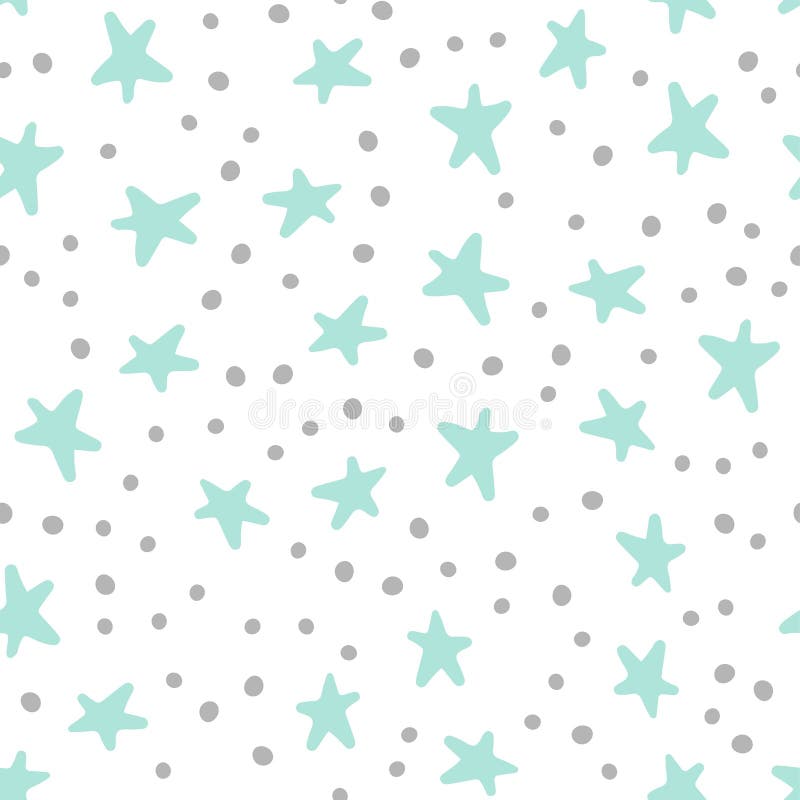 Seamless Pattern of Simple Star and Dote Stock Vector - Illustration of ...