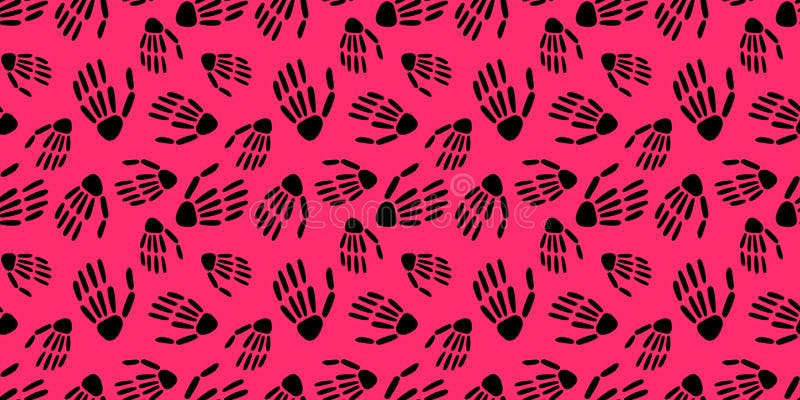 Seamless Pattern of Skeleton Hand.Vector Stock Vector - Illustration of ...