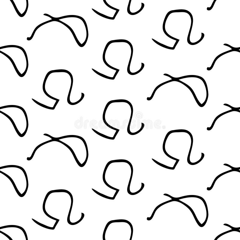 Seamless Pattern with Sketch Round Squiggle Stock Vector - Illustration ...