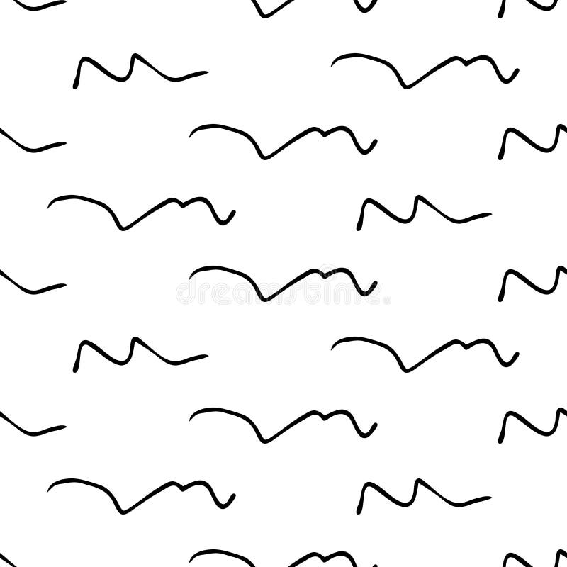 Seamless Pattern with Sketch Squiggle Stock Vector - Illustration of ...