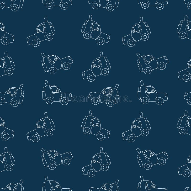 Seamless Pattern of Sketches of Cars. Stock Vector - Illustration of ...