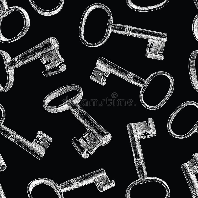 Obsolete key stock vector. Illustration of graphic, hand - 64334683