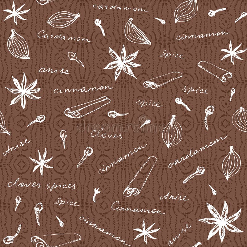 Seamless Pattern with Cinnamon. Vector Image Background. Stock Vector ...