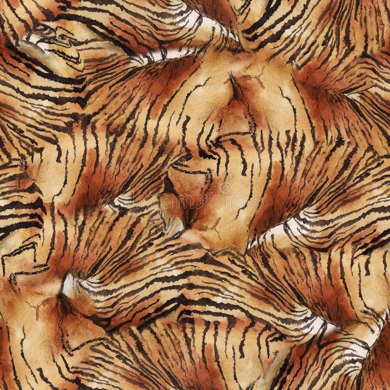 Seamless Pattern with Skin of Tiger Stock Illustration - Illustration ...
