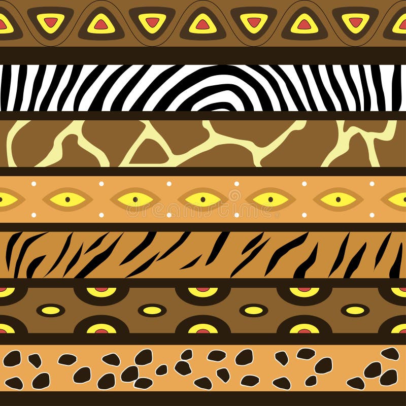 Seamless Pattern With The Skins Of African Animals Stock Vector ...