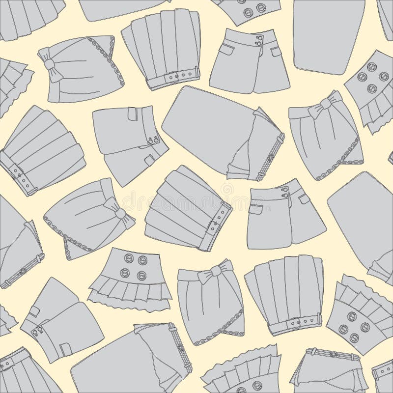 Seamless Pattern with Skirts Stock Vector - Illustration of retro ...