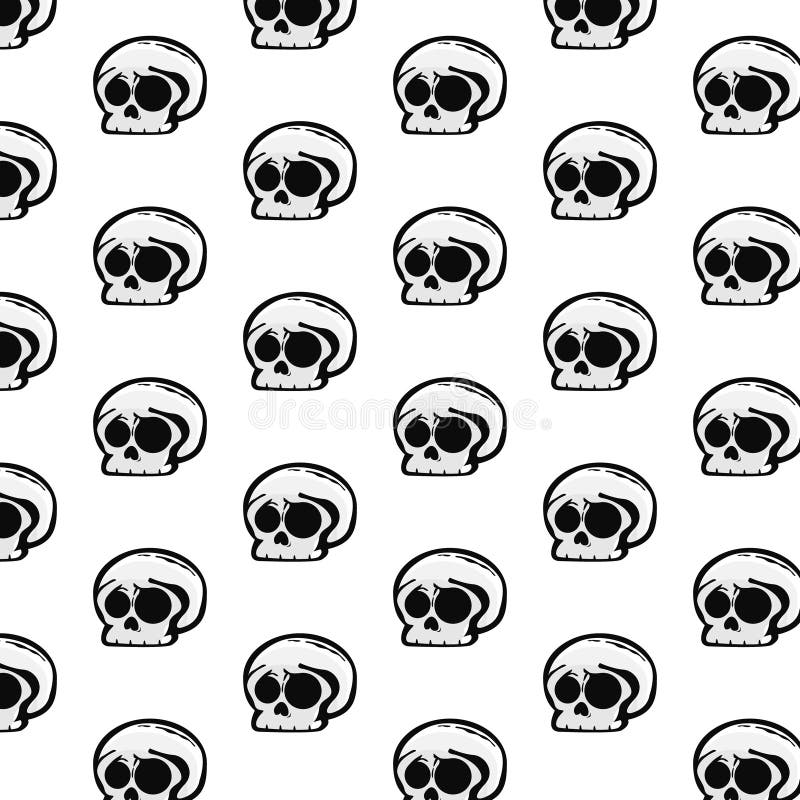 Seamless Pattern Skull Design on White Background Stock Illustration ...