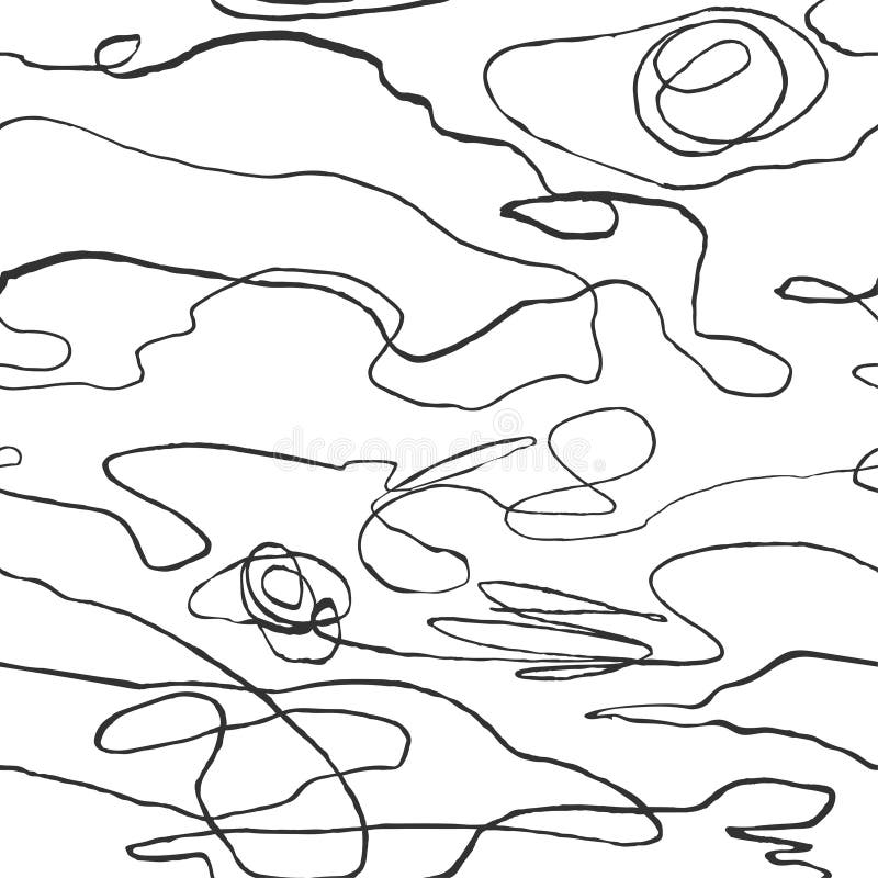Seamless Pattern with Slate Pencil Hand Drawn Abstract Lines, Doodles ...