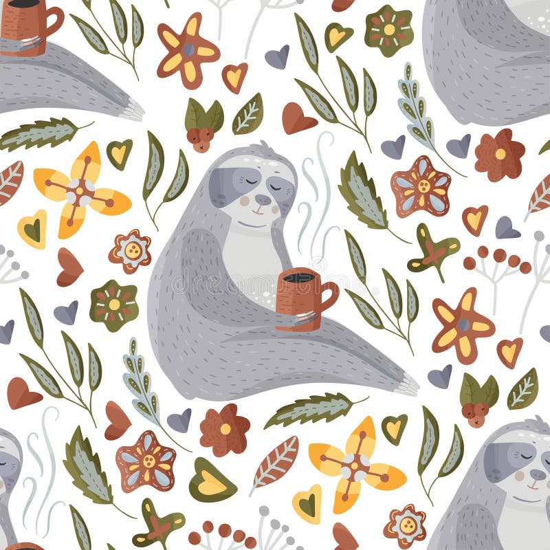Sloth Drinking Coffee Stock Illustrations – 51 Sloth Drinking Coffee Stock Illustrations ...
