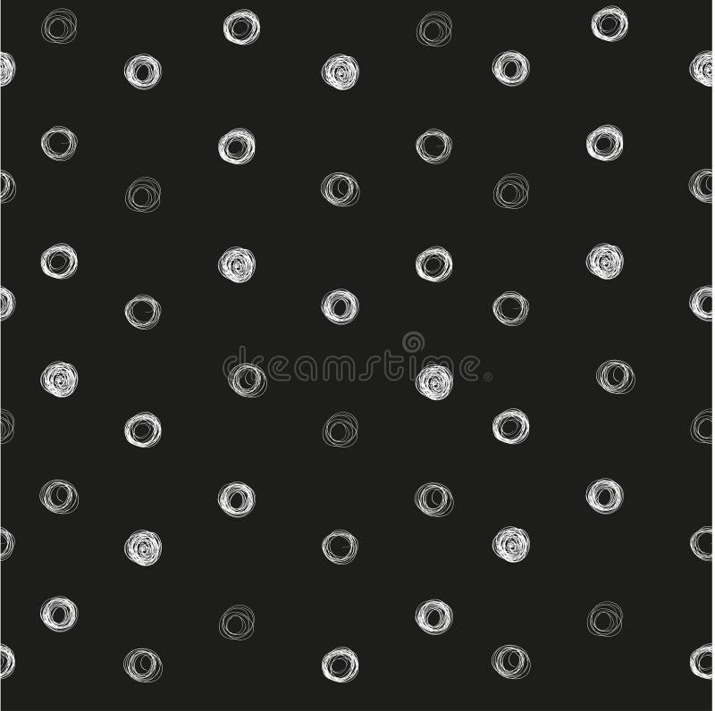 Seamless Pattern of Small Abstract Circles of White Lines on a Black ...