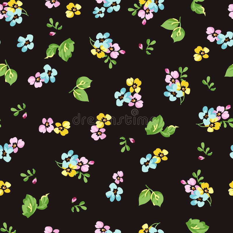 Seamless Pattern with Small Blue Flowers, Forget-me-not Stock Vector ...