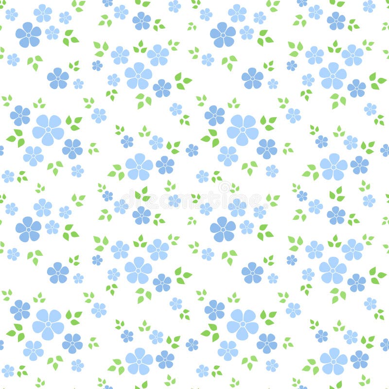 Seamless Pattern with Small Blue Flowers. Vector I Stock Vector ...