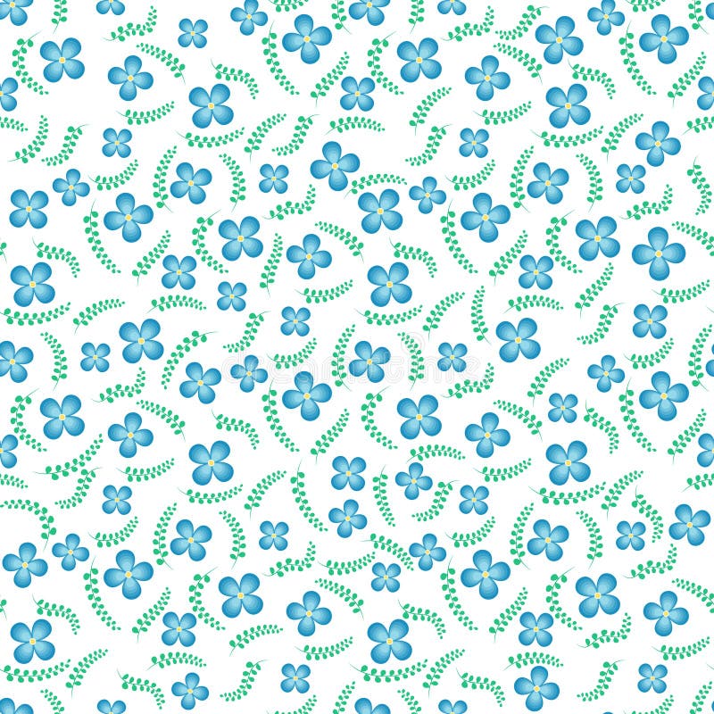 Seamless Pattern with Cute Flowers and Birds. Stock Vector ...