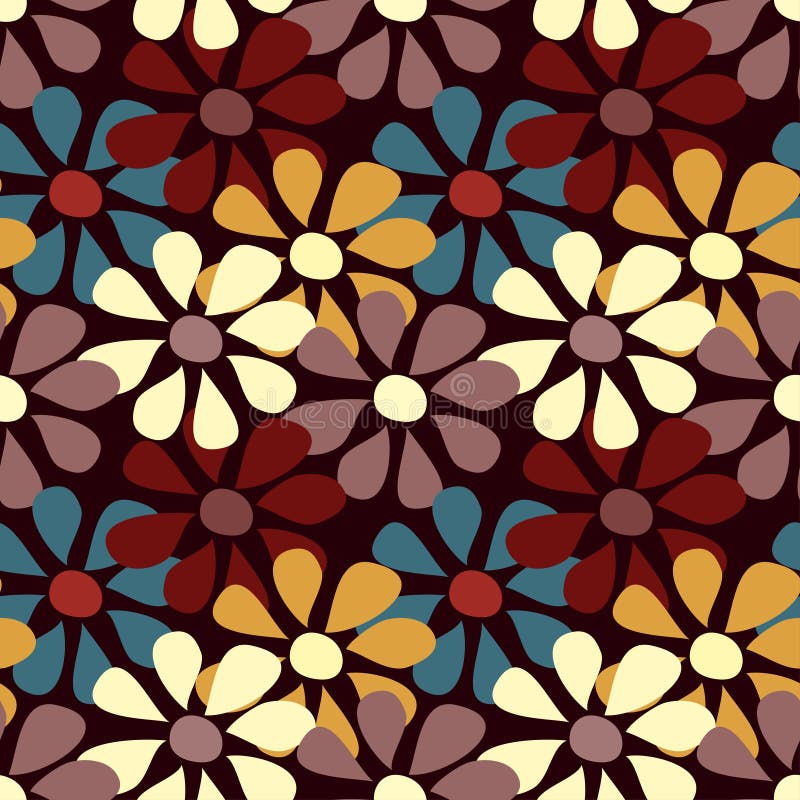 Seamless Pattern of Small Colored Flowers Stock Vector - Illustration ...
