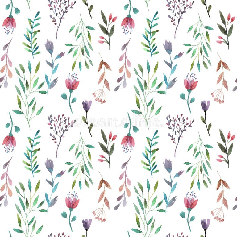 Seamless Pattern with Small Colors Watercolor. Stock Illustration ...