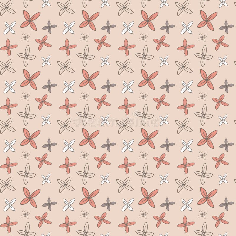 Seamless Pattern with Small Delicate Flowers Orange Gray on a Pink ...