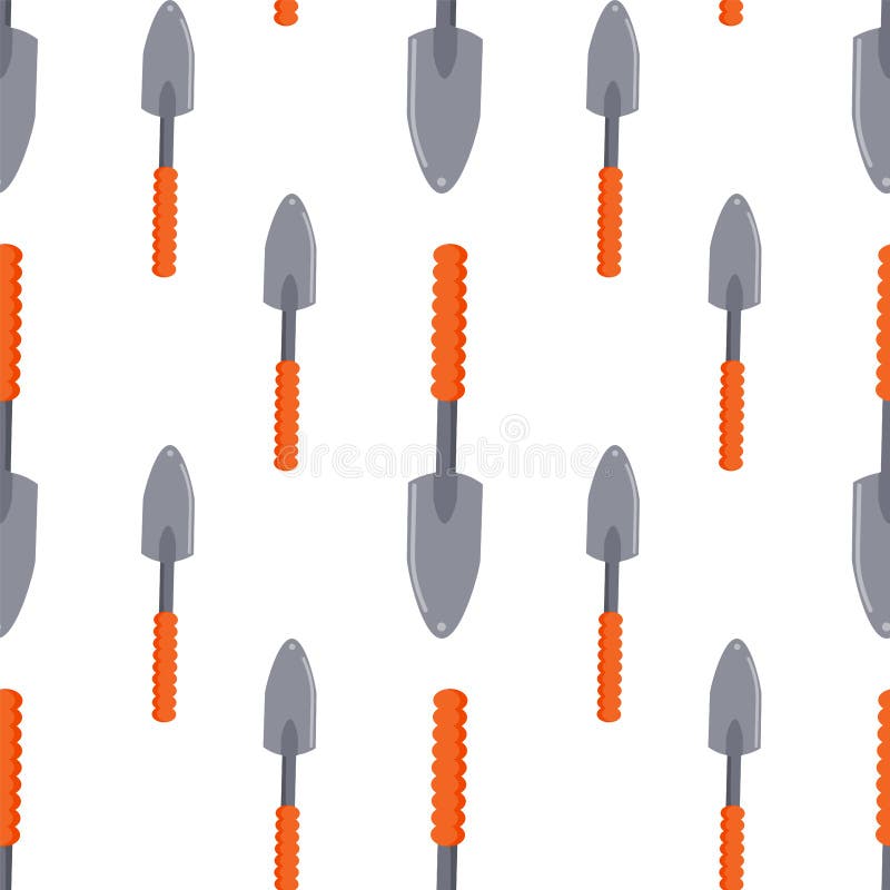 Seamless Pattern with Small Garden Shovel. Gardening Tools Stock Vector ...
