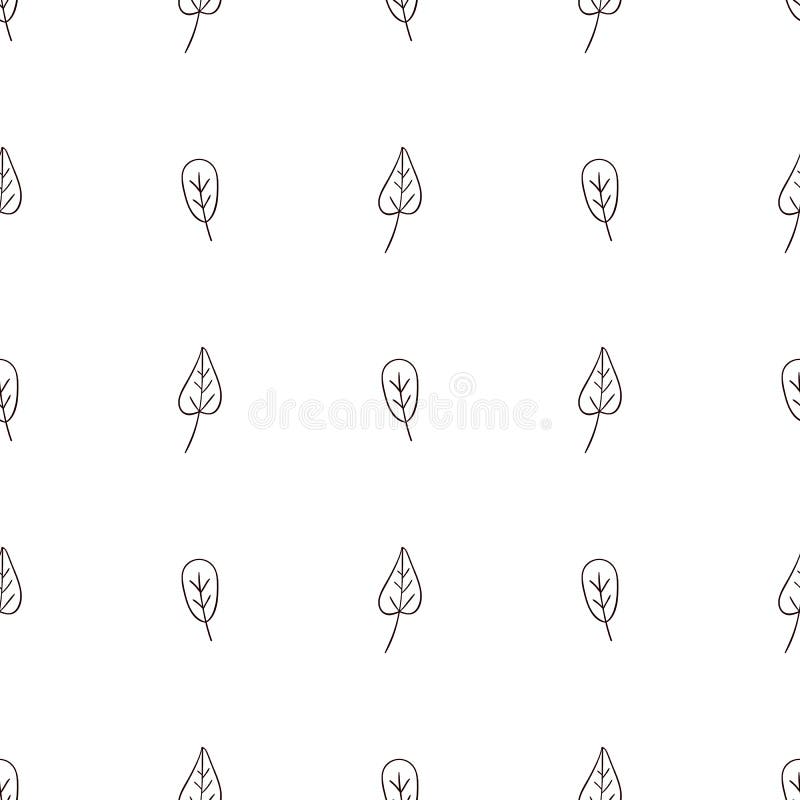 Seamless Pattern of Small Leaves Stock Vector - Illustration of garden ...