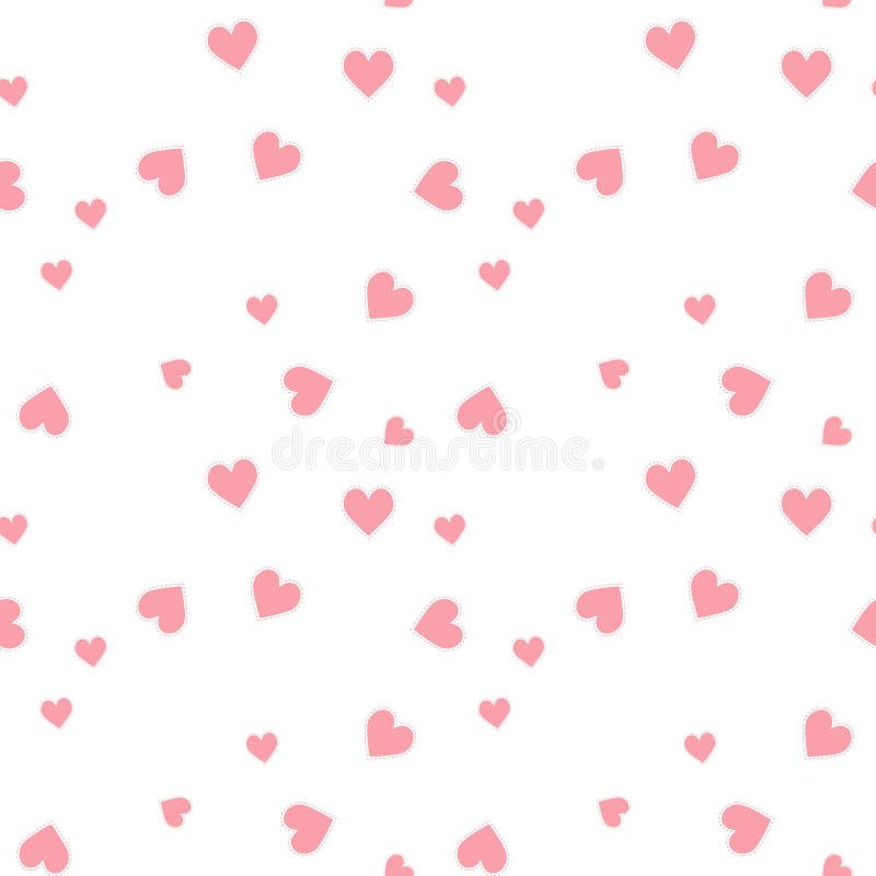 Seamless Pattern of Small Pink Hearts on a White Background. Stock ...