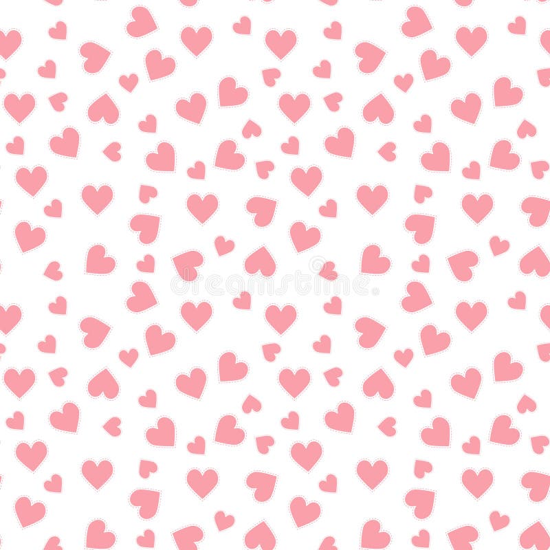Seamless Pattern of Small Pink Hearts on a White Background. Stock ...